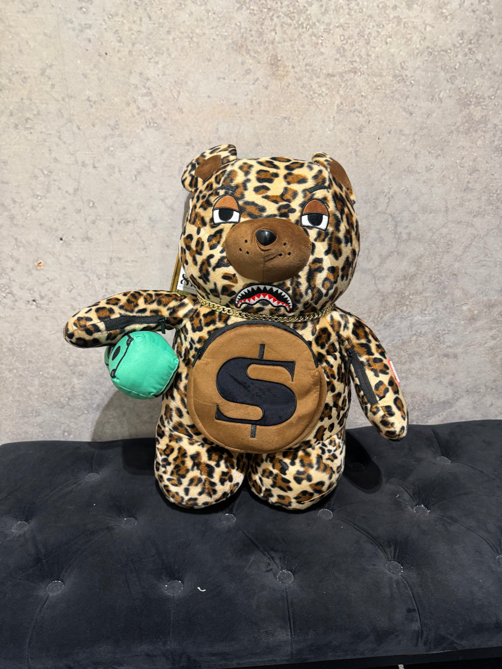 SPRAYGROUND: LEOPARD MONEY BEAR TEDDY BACKPACK – 85 86 eightyfiveightysix